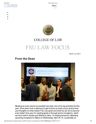 "FSU Law Focus - 04/14/2017" by FSU College of Law Office of Communications